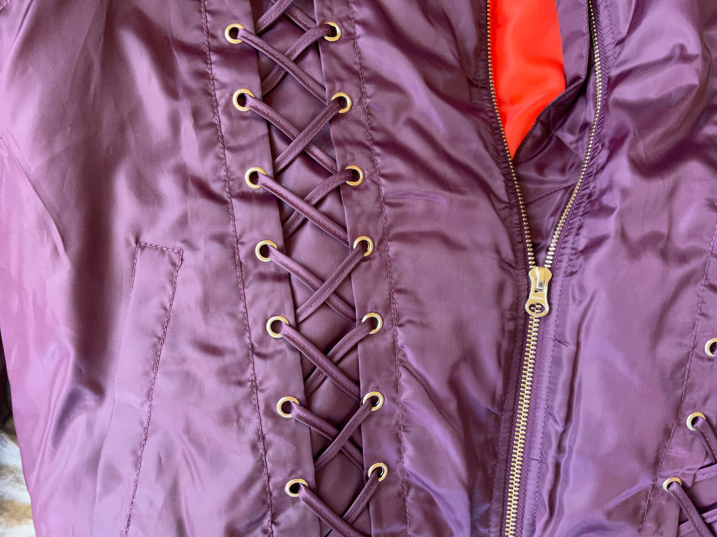 Vintage Red Fox Braided Wine Color Jacket Coat Size Large Retro New ...