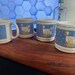 Vintage GEESE GOOSE Honk Honk Set 4 Drinking Coffee Cup Mug Blue Ribbon ...
