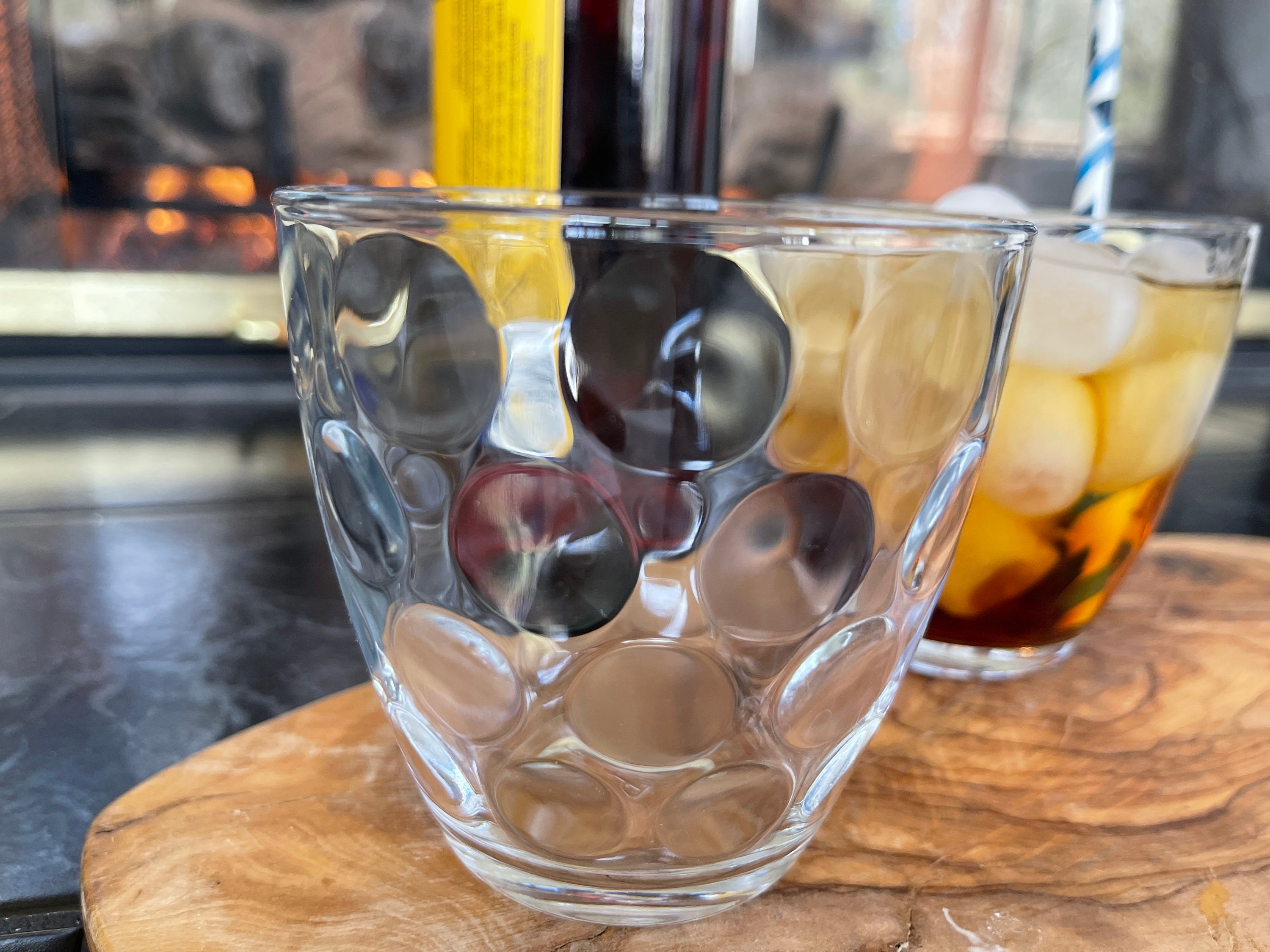 Classic Dimple Broadway Style Set 2 Lowball Whiskey Rocks Glasses Retro ...