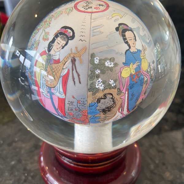 Chinese Painted Glass Ball - Etsy