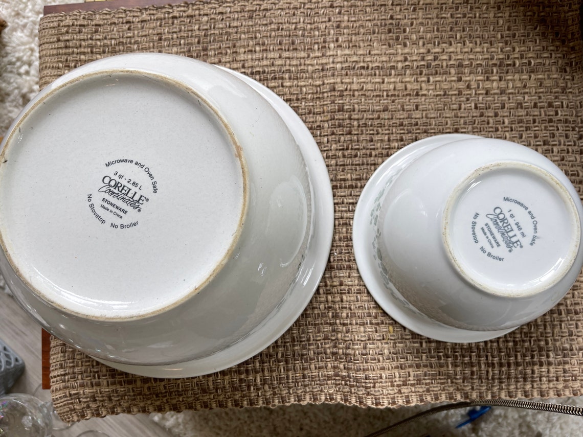 Two Corelle Bowls Callaway Ivy Pattern Mixing Bowl One Quart - Etsy