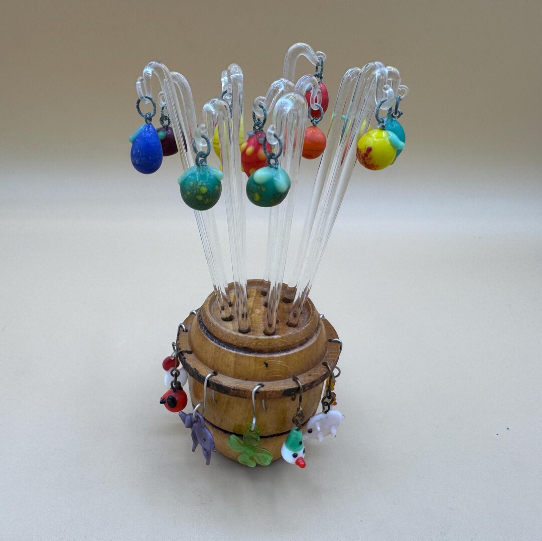 Vintage Barrel Cocktail Pick & Drink Charm Set | Mid Century Barware ...