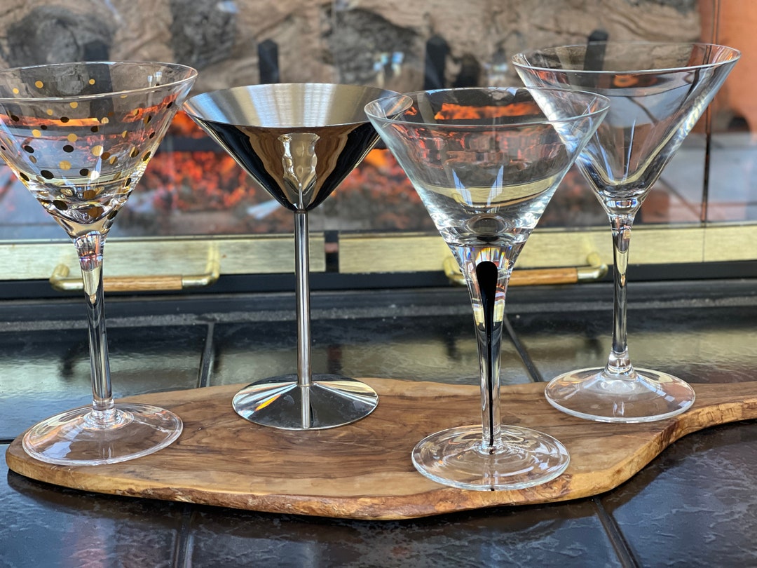 VINTAGE MCM Mixed Set Martini Glass Eclectic Unique Fun Mad Men Era ...