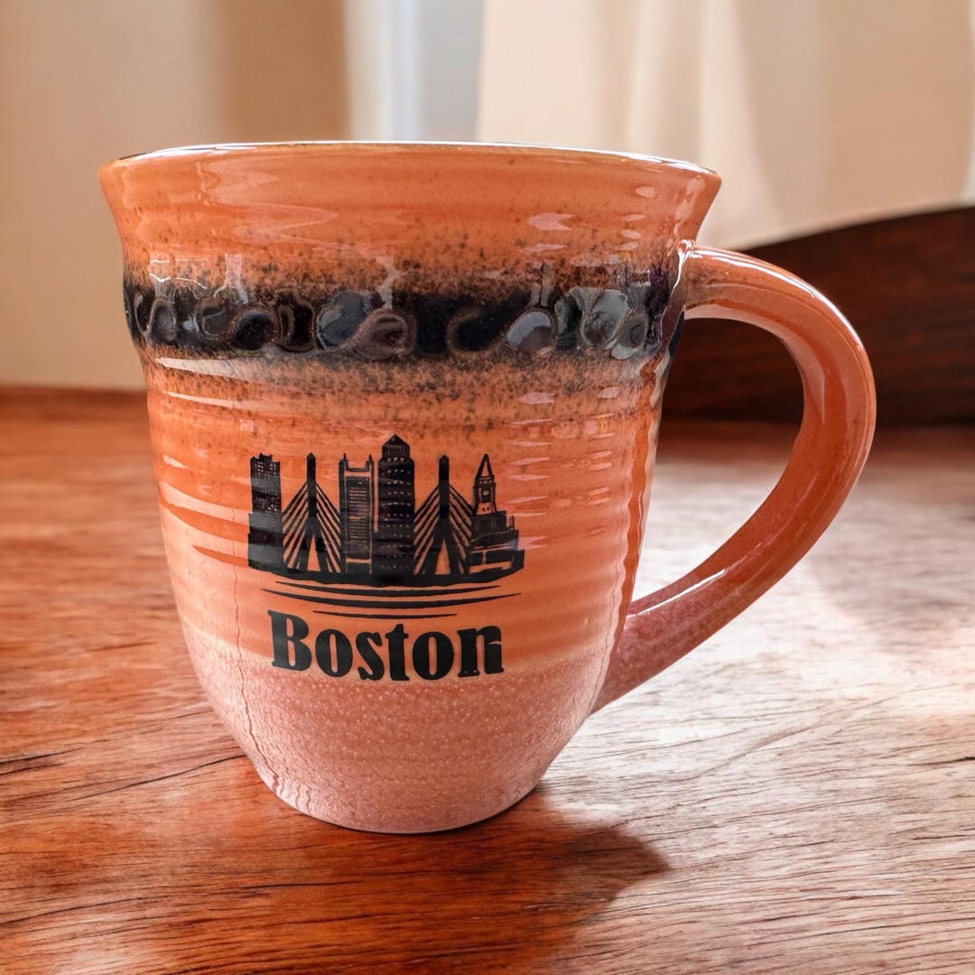 Vintage Retro BOSTON Massachusetts Coffee Mug Tea Souvenir TRAVEL Big ...