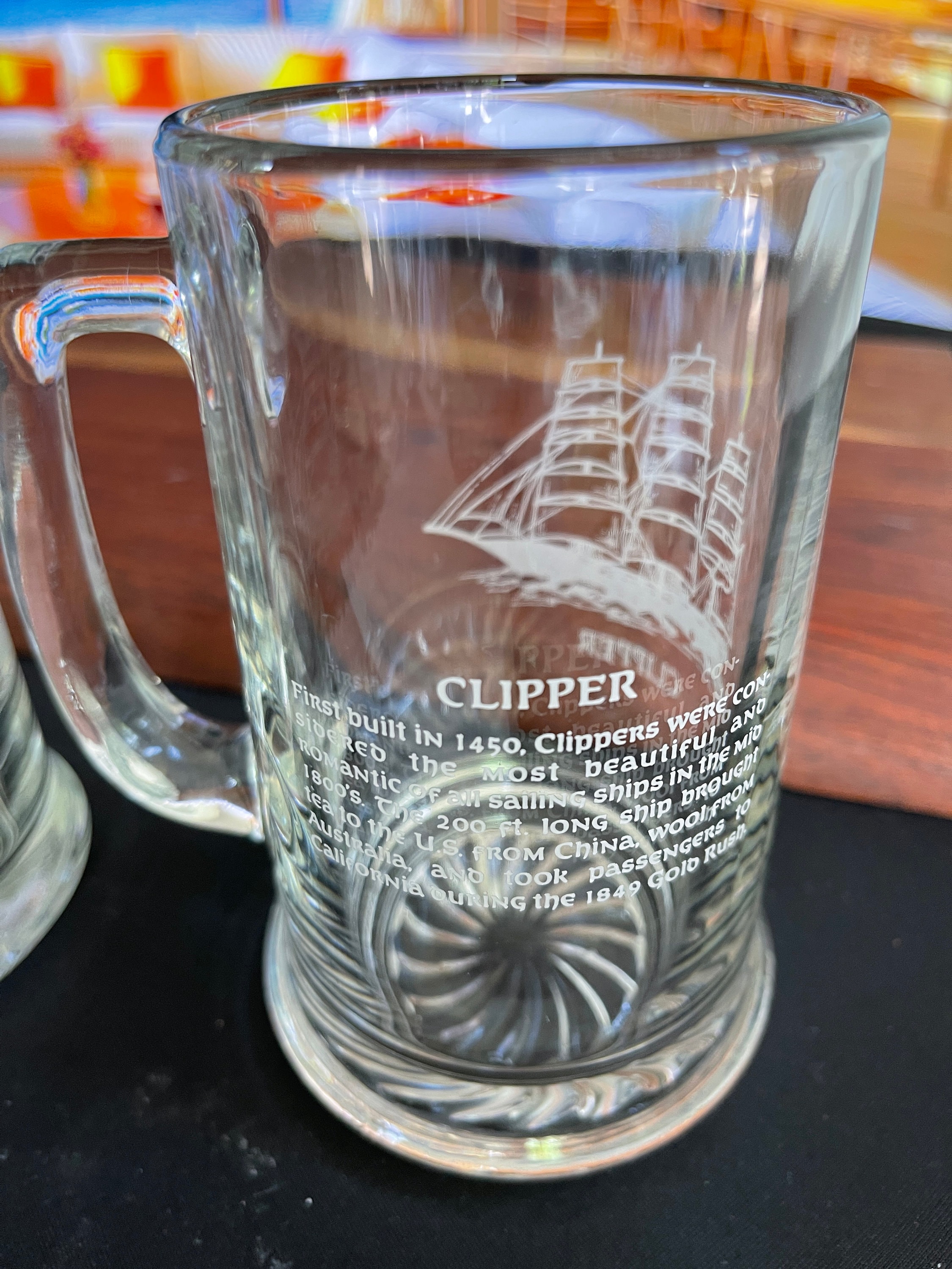 AMERICAN CLIPPER Ship Vintage Style Tankard Beer Ale Glasses Retro ...
