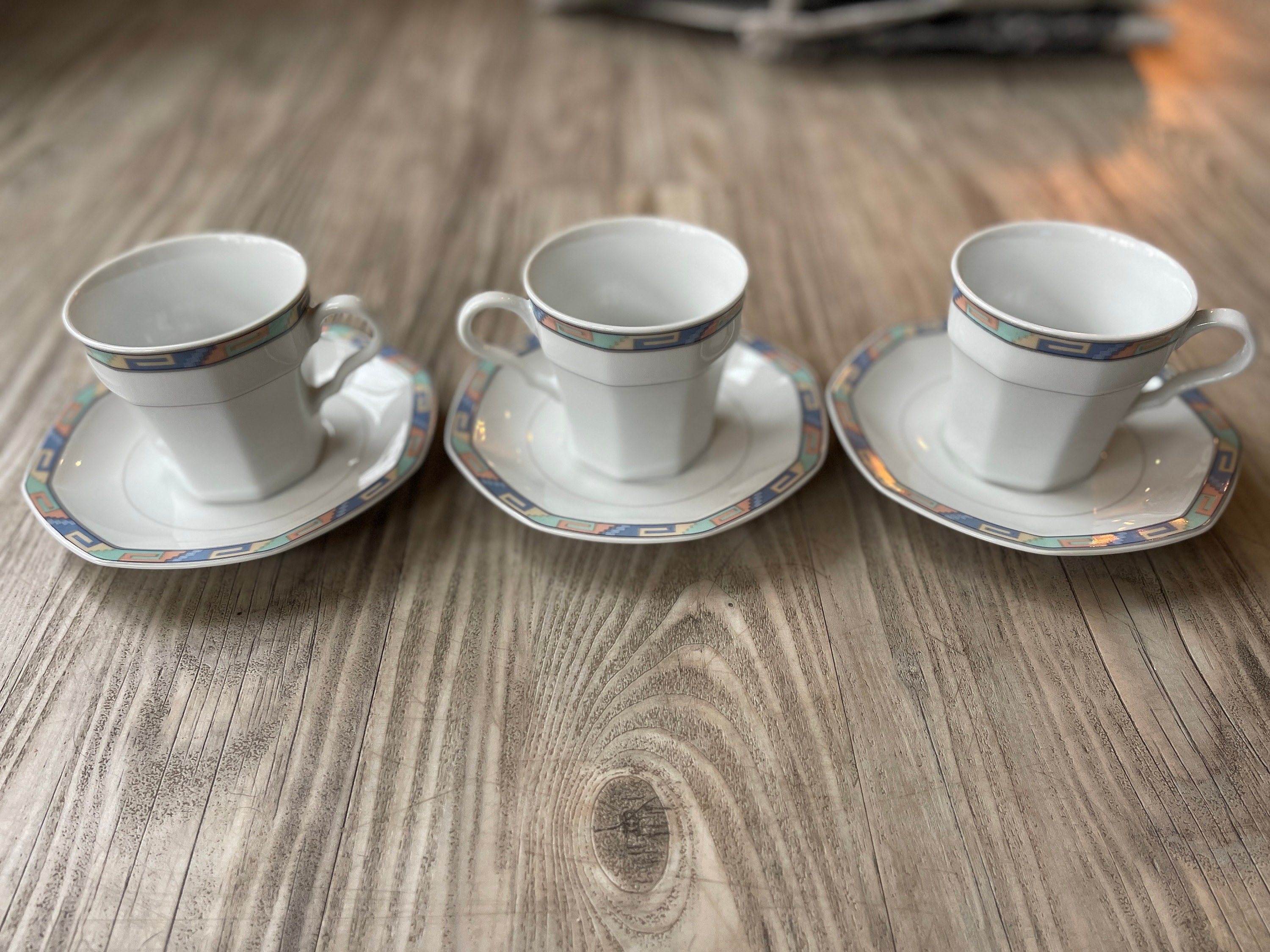 Christopher Stuart SOUTHWEST POST MODERN 1990's Pattern Set of 3 Cup ...