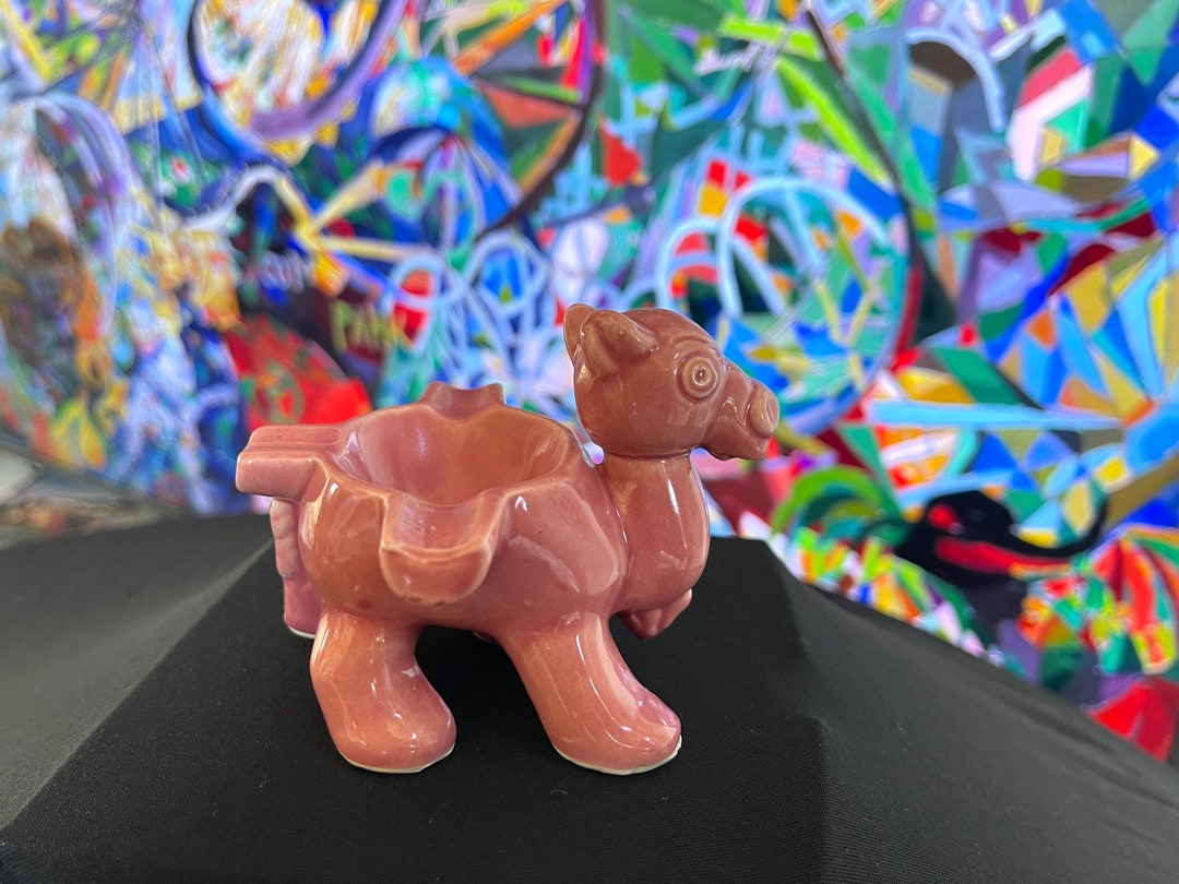 Vintage Mid Century Modern BURRO DONKEY PINK Ashtray Retro Barware ...