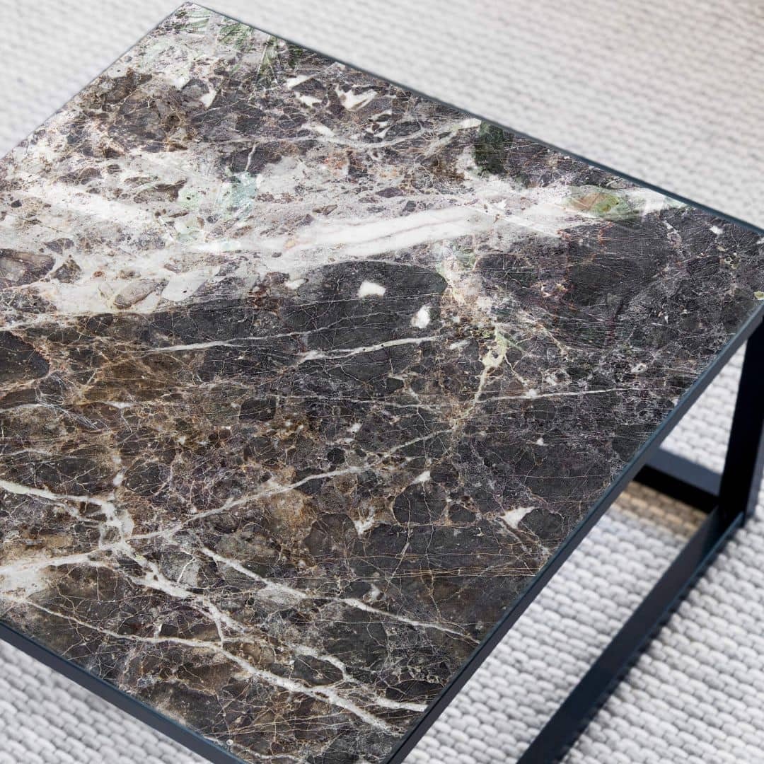 Natural Stone Glass Table Marble Table Top Square Angular Marble Look ...