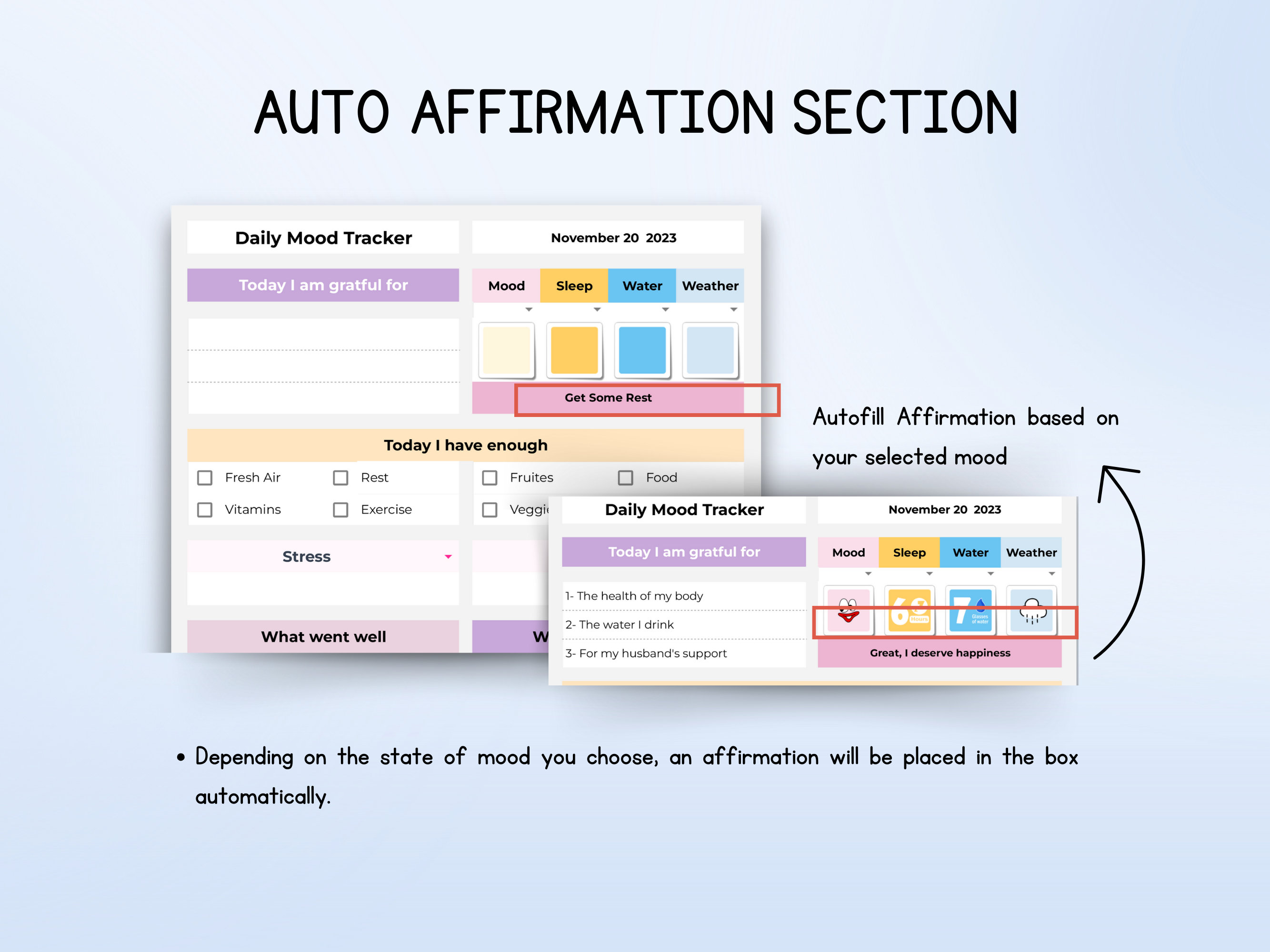 DAILY MOOD TRACKER Spreadsheet Google Sheet, Mood Journal Google Sheet ...
