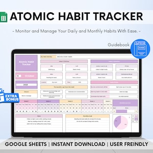 ATOMIC HABIT Tracker Google Sheet Worksheets, Atomic Habits & Goals ...