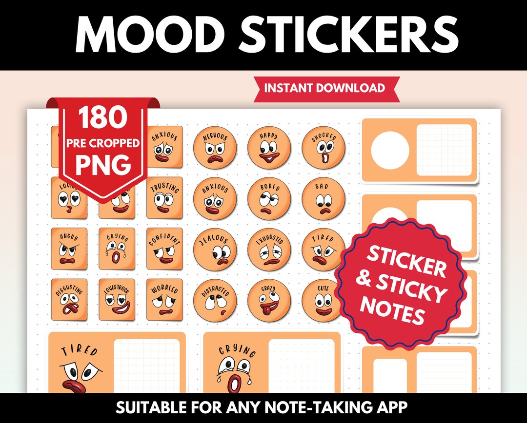 RETRO MOOD STICKERS Png Smiley Face Png Meme Stickers - Etsy UK