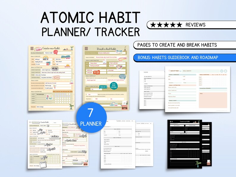 25 HABIT Tracker Bundle PDF, All in One Habit Bundle, Habit and Goal ...