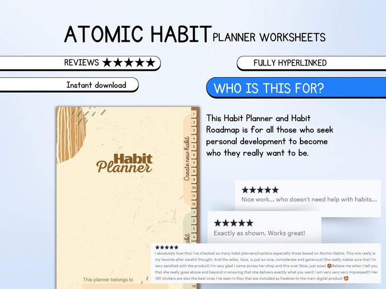 ATOMIC HABIT Planner Worksheets, Atomic Habits & Goals, Atomic Habits ...