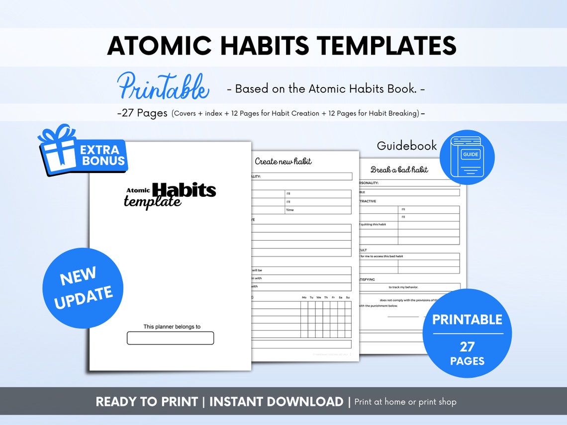 ATOMIC HABITS Template, Habit Tracking Tools for Atomic Habits, Habits ...