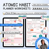 ATOMIC HABIT Planner Worksheets, Atomic Habits & Goals, Atomic Habits ...