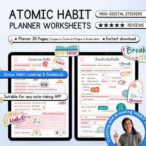 ATOMIC HABIT Planner Worksheets, Atomic Habits & Goals, Atomic Habits ...