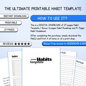 Atomic Habits Template: Habit Tracker & Guidebook (PDF Pattern A4 Size ...