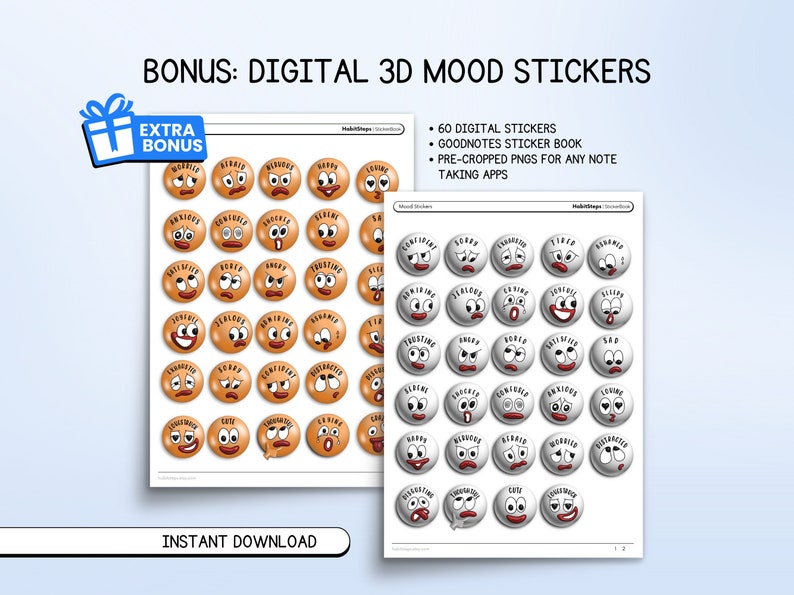 Digital Mood Tracker Spreadsheet, Google Sheets Template, Daily Mood ...