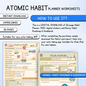 ATOMIC HABIT Planner Worksheets, Atomic Habits & Goals, Atomic Habits ...