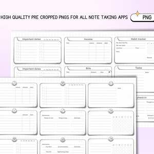 Black and White Sticky Note Insert for Planner, Shape Widget Insert ...