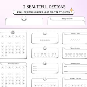 Black and White Sticky Note Insert for Planner, Shape Widget Insert ...