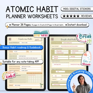 ATOMIC HABIT Planner Worksheets, Atomic Habits & Goals, Atomic Habits ...