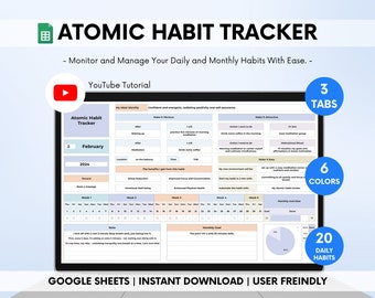 2024 Habit Tracker Spreadsheet Google Sheets Template Daily Habit ...