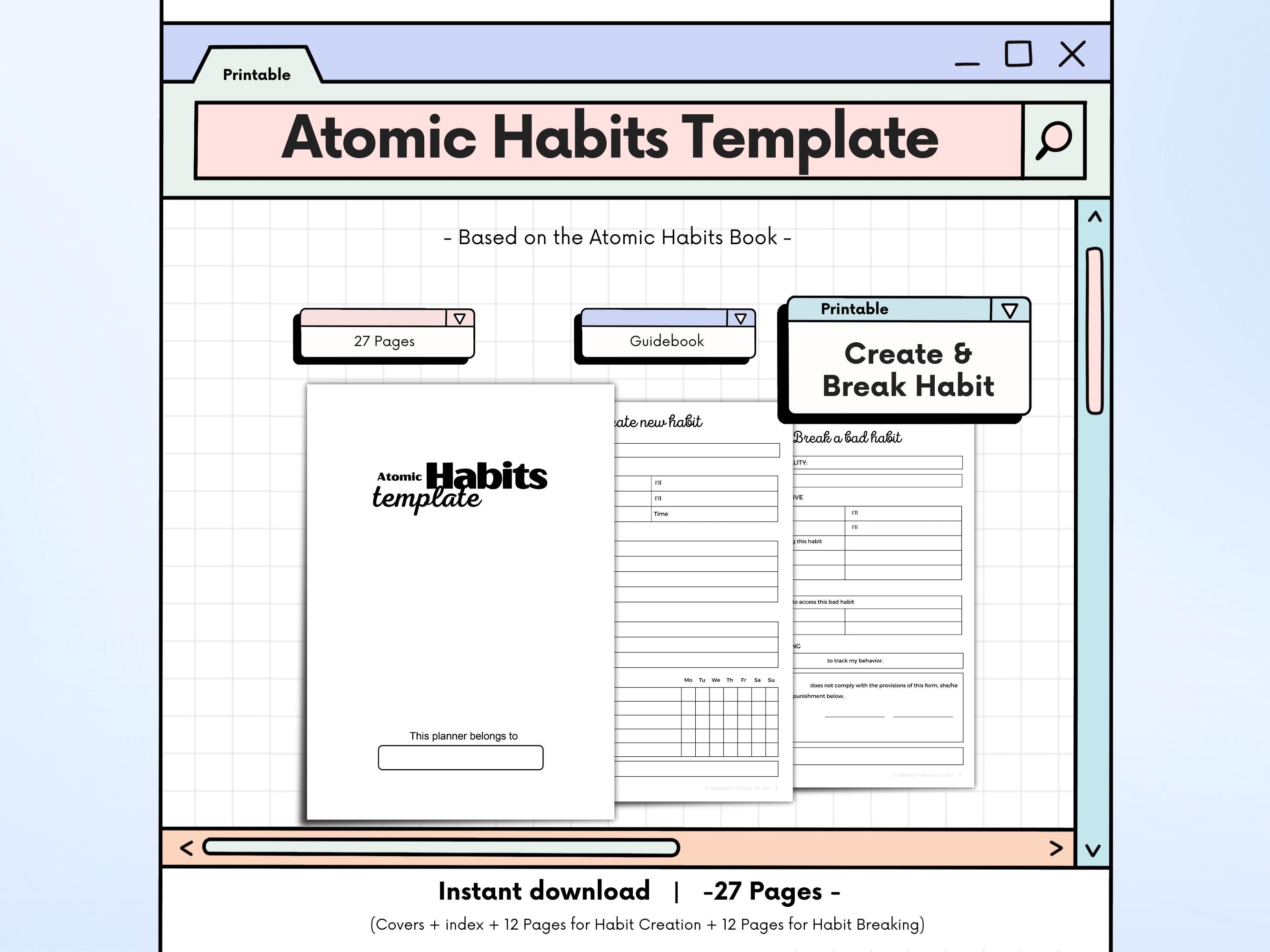 ATOMIC HABITS Template, Habit Tracking Tools for Atomic Habits, Habits ...