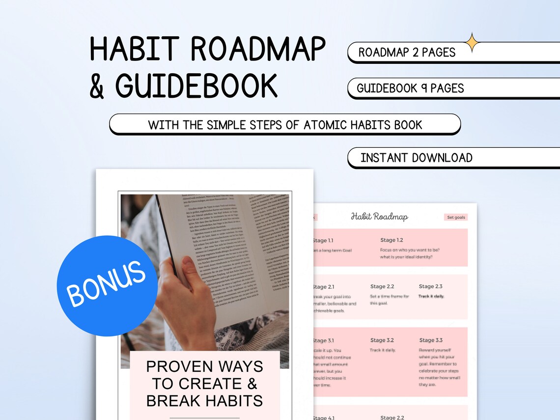 ATOMIC HABITS WORKBOOK, Habit Formation Worksheets. Pink Habit Planner ...