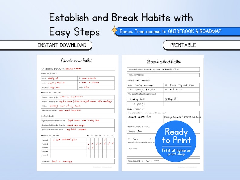 Atomic Habits Template: Habit Tracker & Guidebook (PDF Pattern A4 Size ...