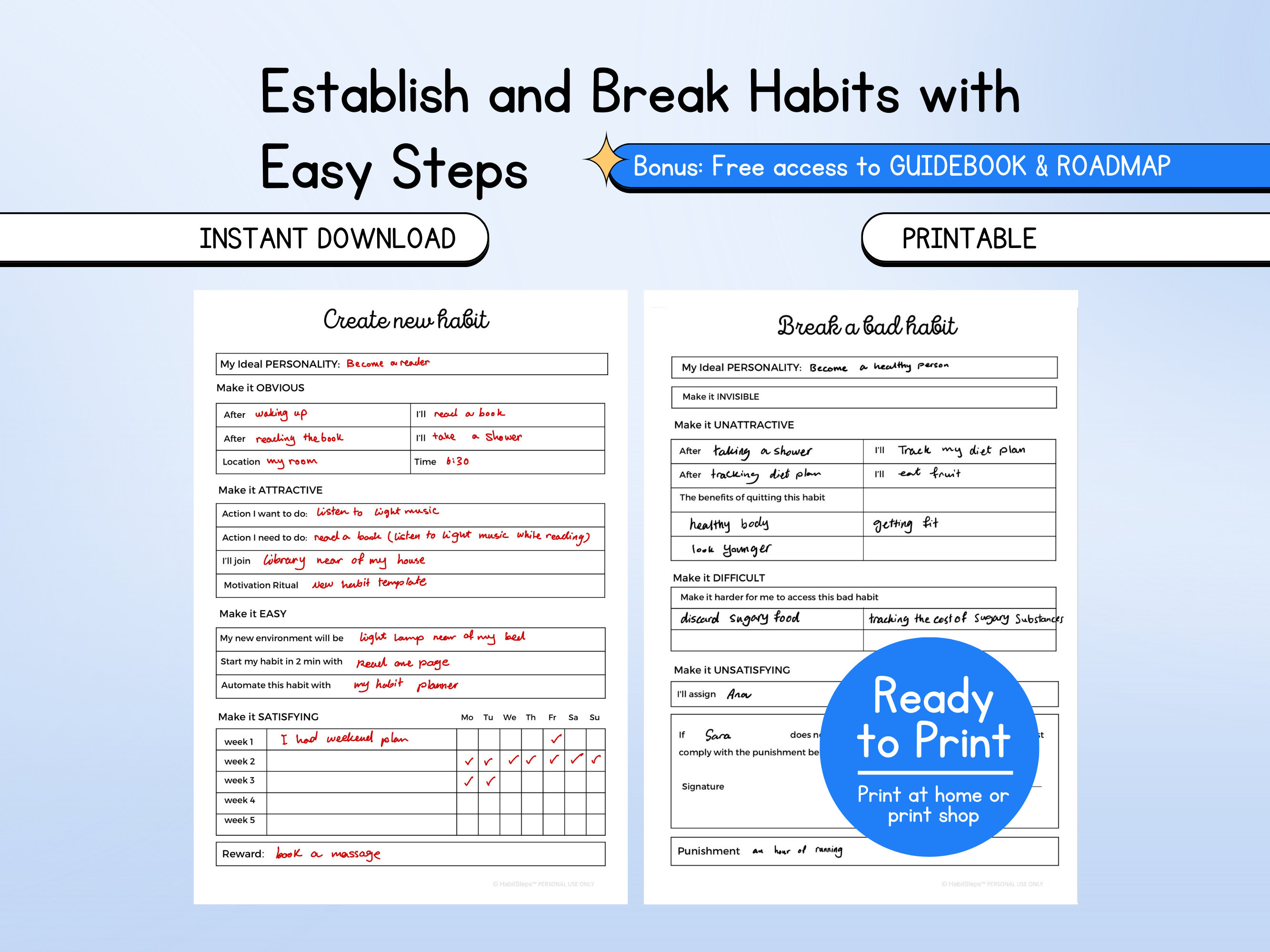 Atomic Habits Template: Habit Tracker & Guidebook (PDF Pattern A4 Size ...