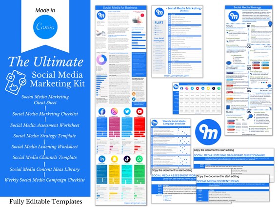 Social Media Marketing Kit Templates to Set up and Manage - Etsy