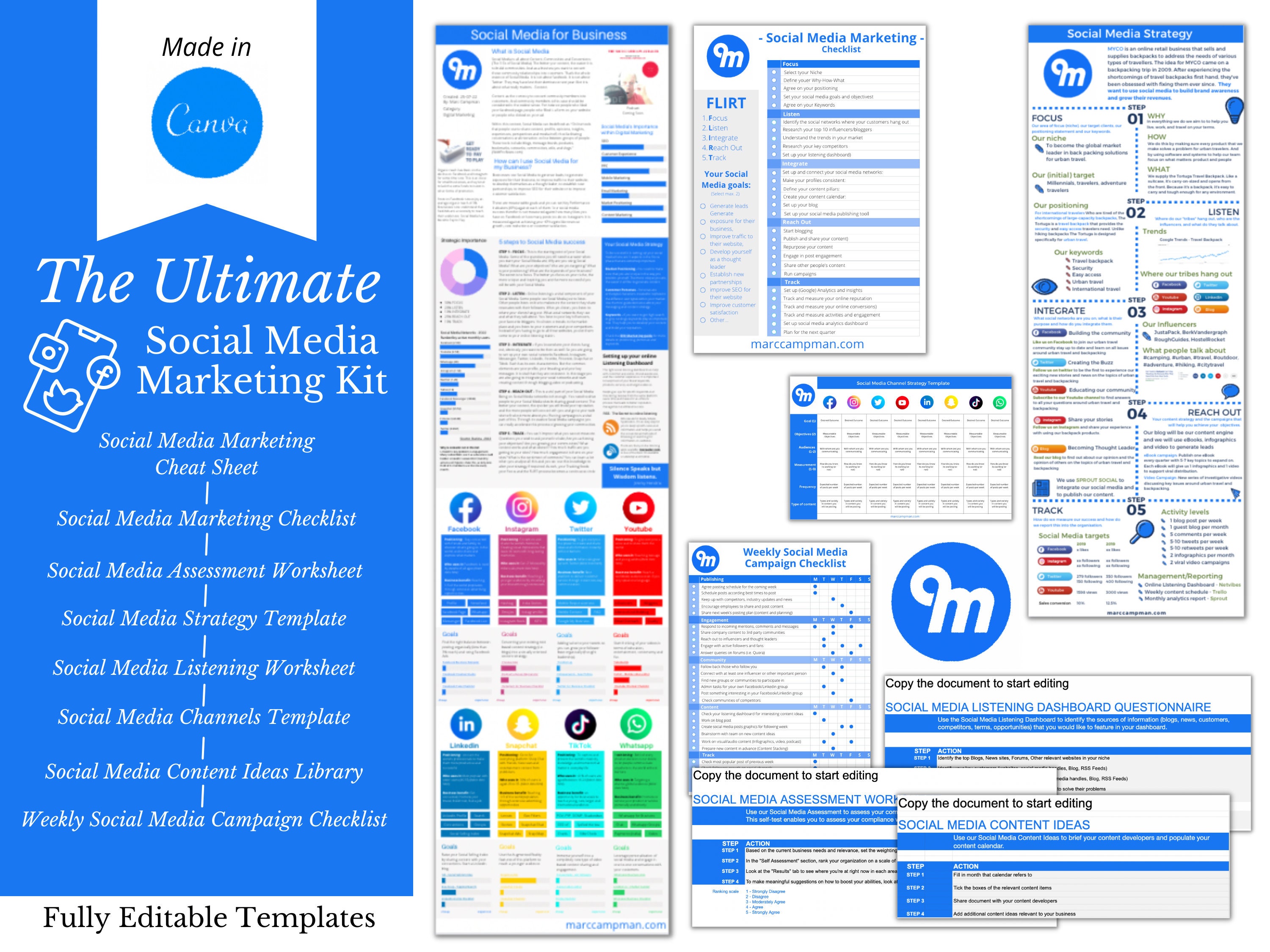 Social Media Marketing Kit - Templates to Set up and Manage Social ...