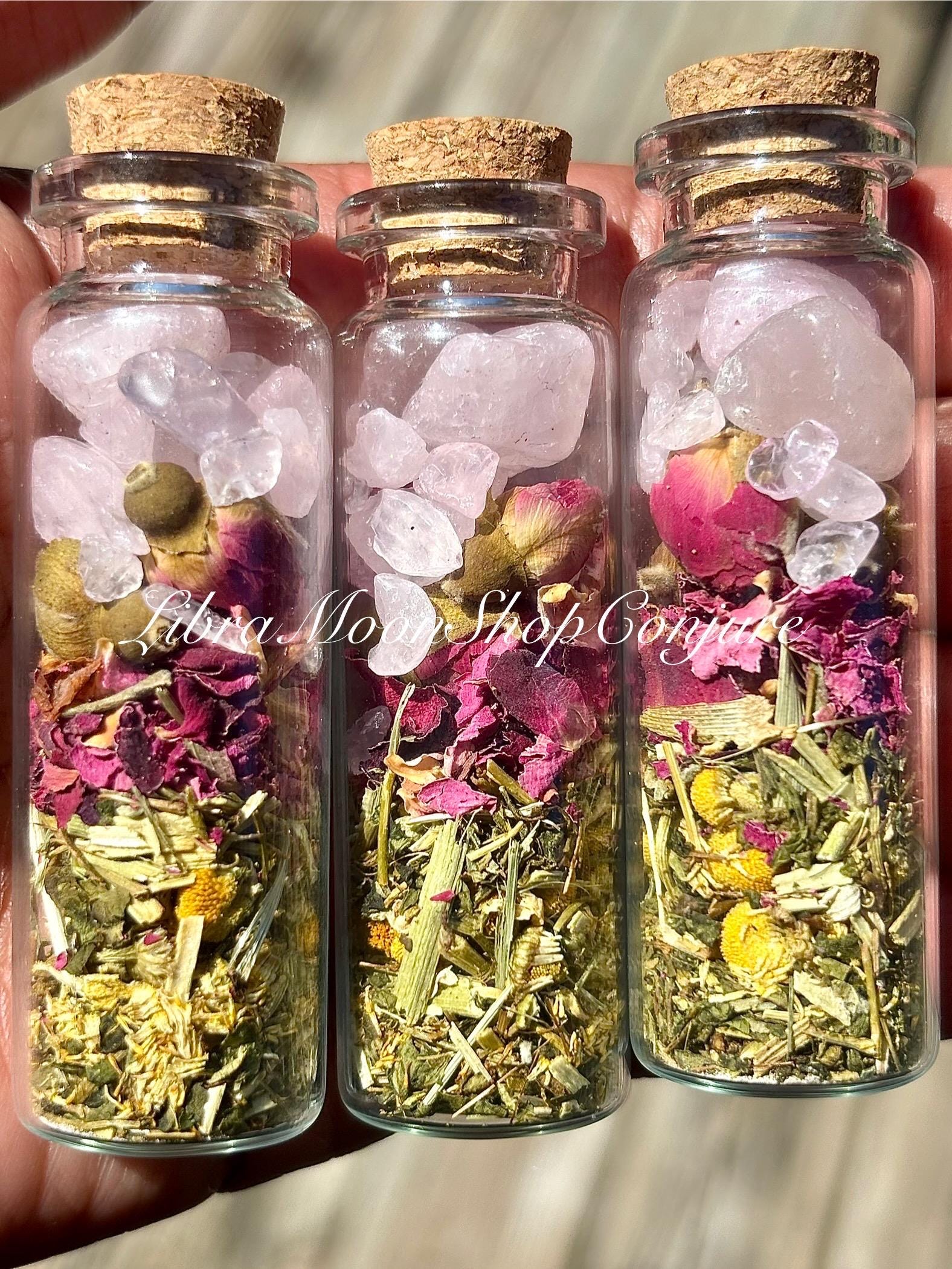 Handcrafted Self Love Spell Jar | Rose Quartz Crystals | Manifestation ...