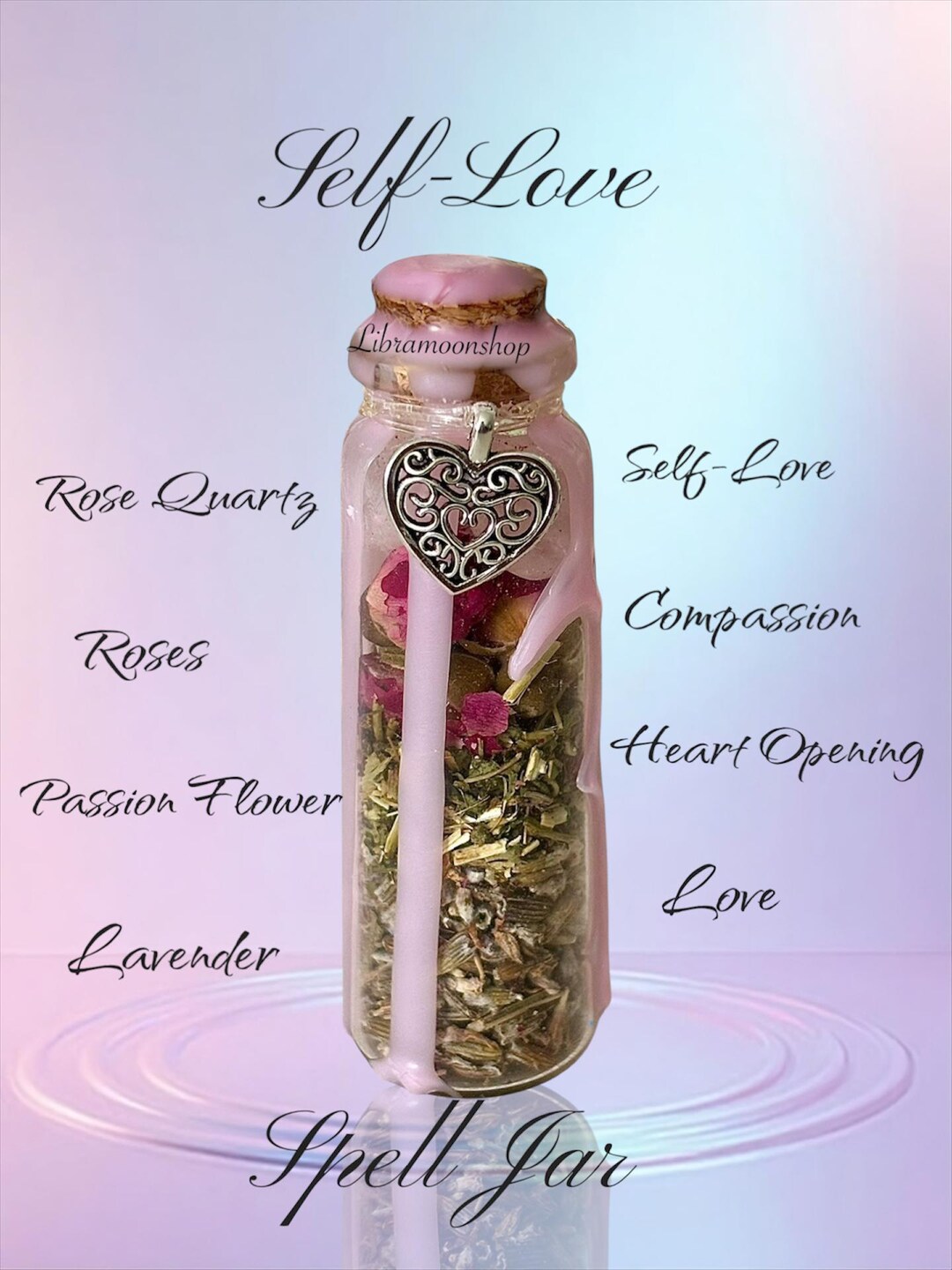 Handcrafted Self Love Spell Jar | Rose Quartz Crystals | Love ...