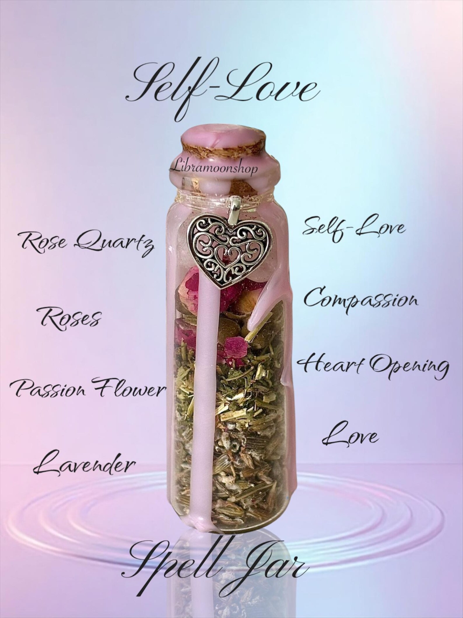 Handcrafted Self Love Spell Jar | Rose Quartz Crystals | Manifestation ...