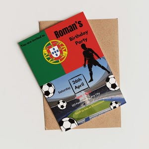 Editable Ronaldo Football Birthday Party Invitation - Boys Girls ...