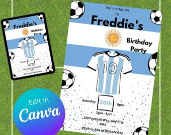 Editable Ronaldo Football Birthday Party Invitation - Boys Girls ...