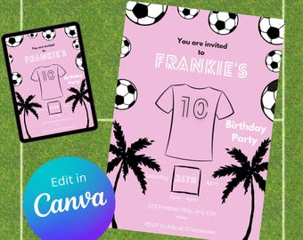 Editable Ronaldo Football Birthday Party Invitation - Boys Girls ...