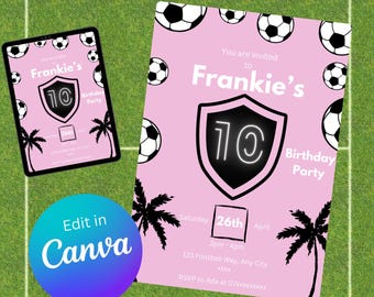 Editable Ronaldo Football Birthday Party Invitation - Boys Girls ...