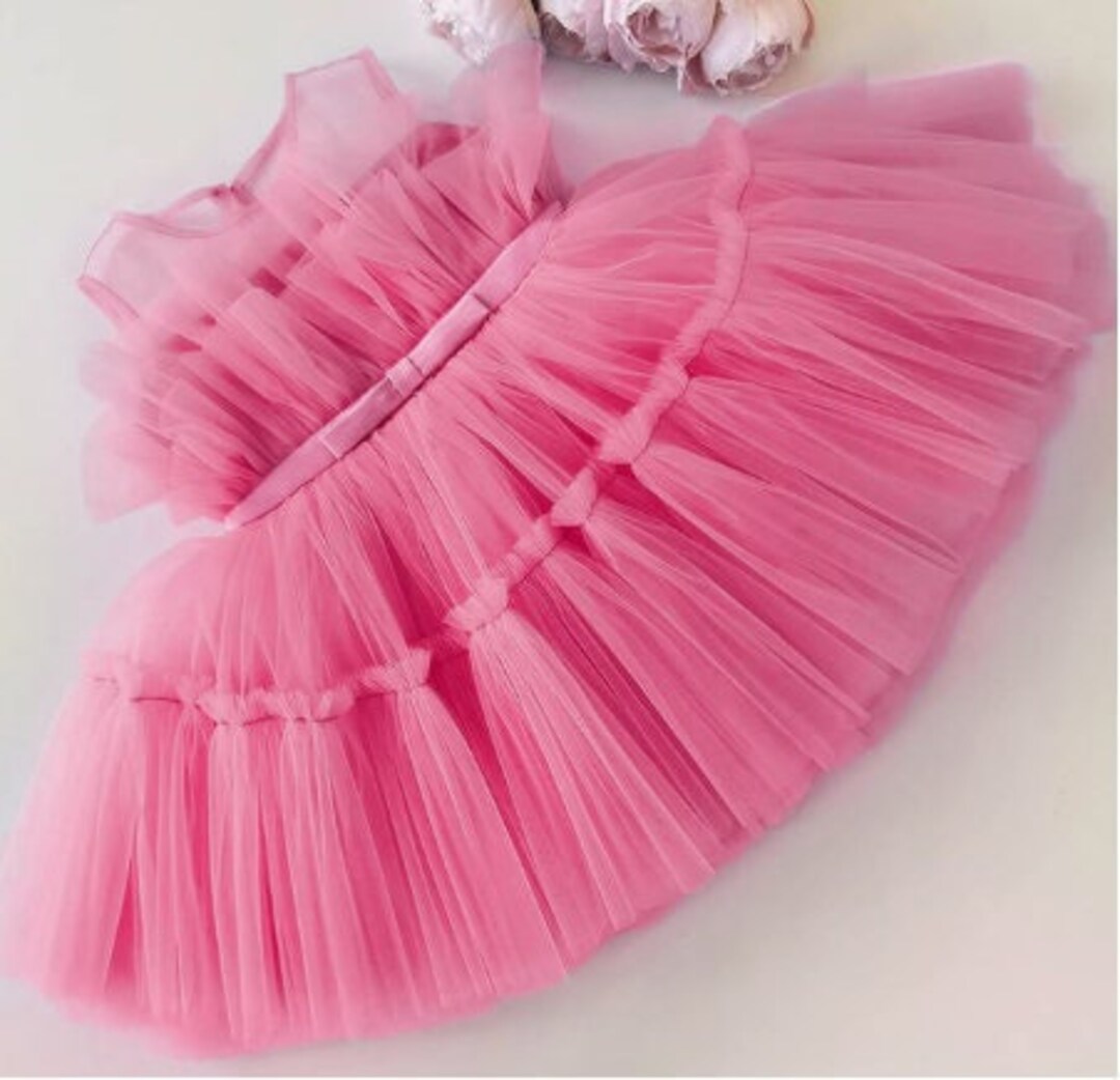 Girls Tulle Tutu Flower Dress Toddler Baby Lace Gown Birthday Girl Kids ...