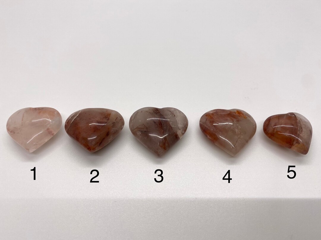 Small Hematoid Quartz Heart, Fire Quartz, Puffy Heart, Puffy Heart ...