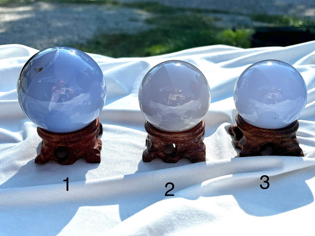 Blue Chalcedony Sphere | Popular | Soothing | Self-healing | Motivation ...