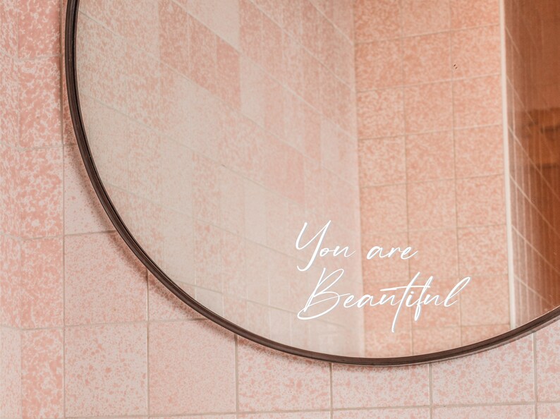 You Are Beautiful Mirror Decal - Etsy