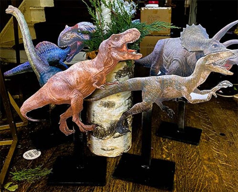 Realistic Dinosaur Props/wood Stands/cutouts for Dinosaur Birthday ...