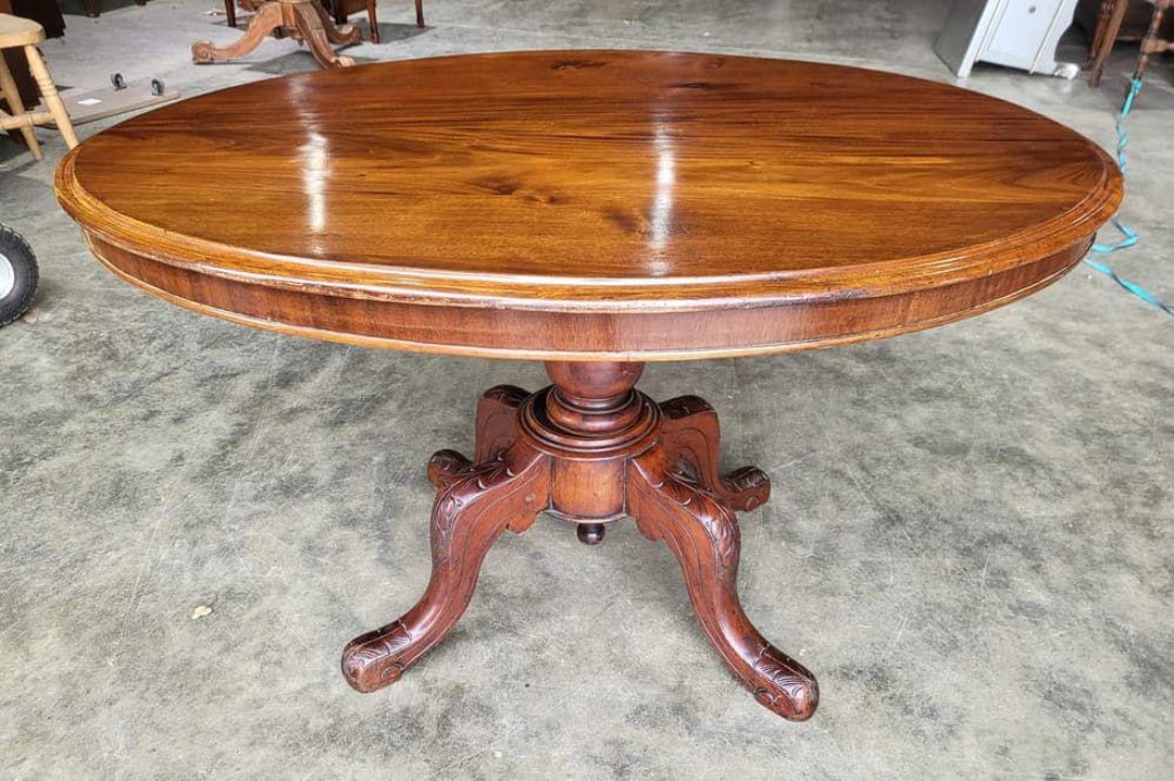 Antique Edwardian Pedestal Quad Base Tilt Top Dining Table Seat 4 - Etsy