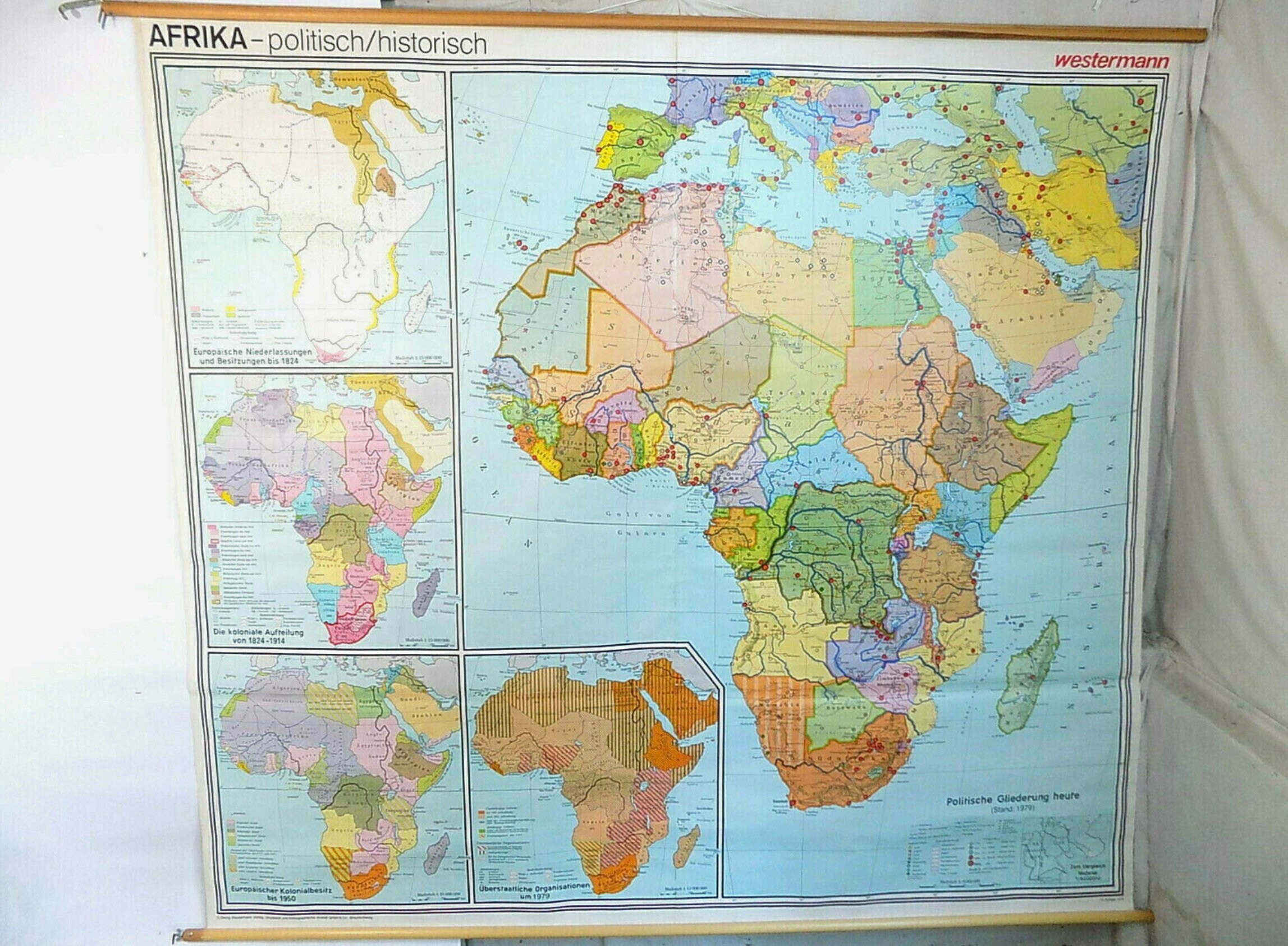 Vintage,retro,very,large,1970s,6 X 7,fabric,map,historical,wall Chart ...