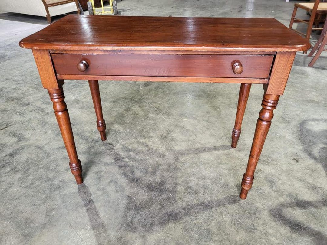 Antique Edwardian Small One Drawer Hall Table Desk Turned Legs - Etsy