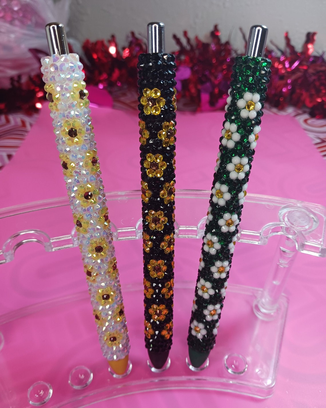 Flower Rhinestone Pen - Etsy