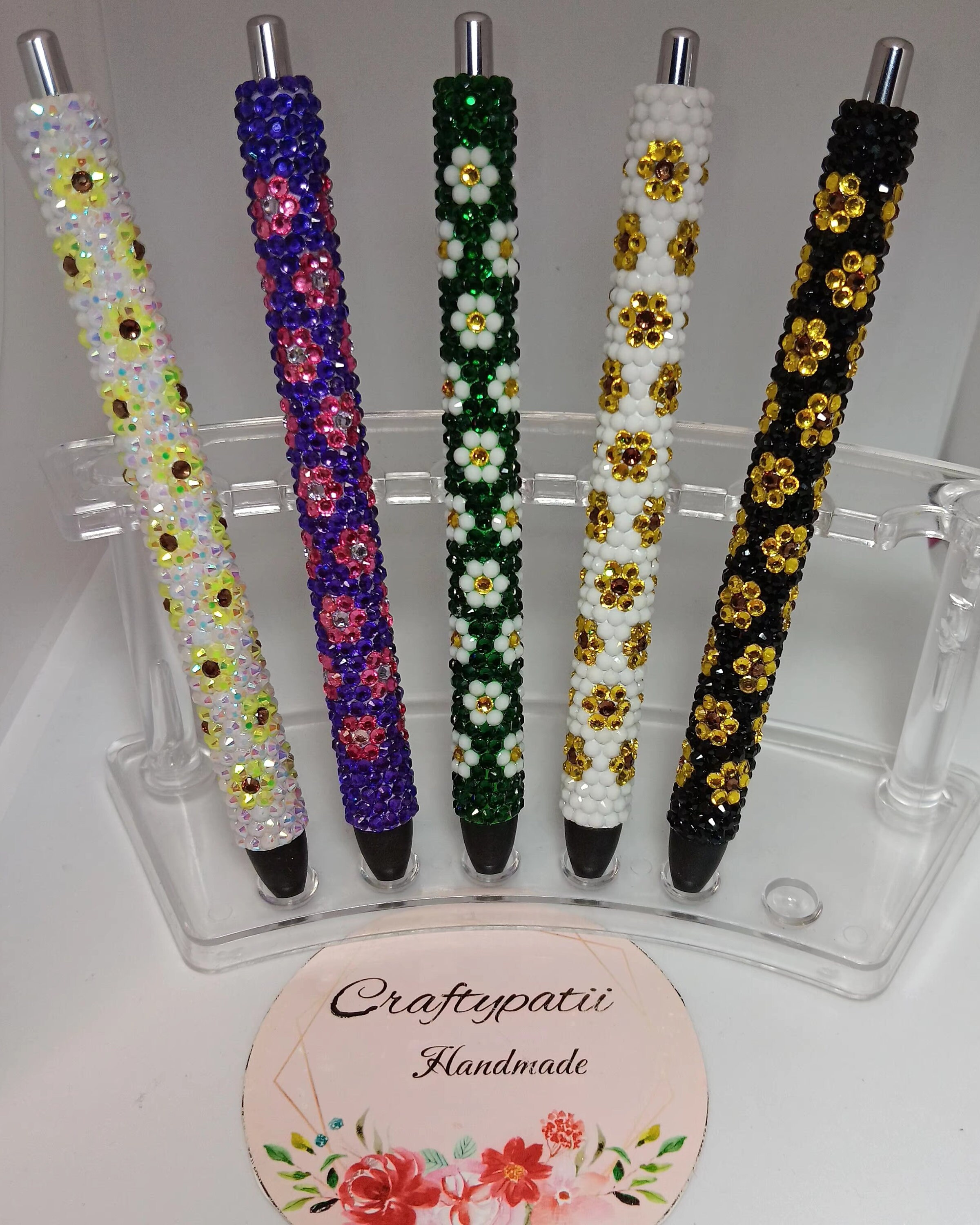 Flower Rhinestone Pen - Etsy